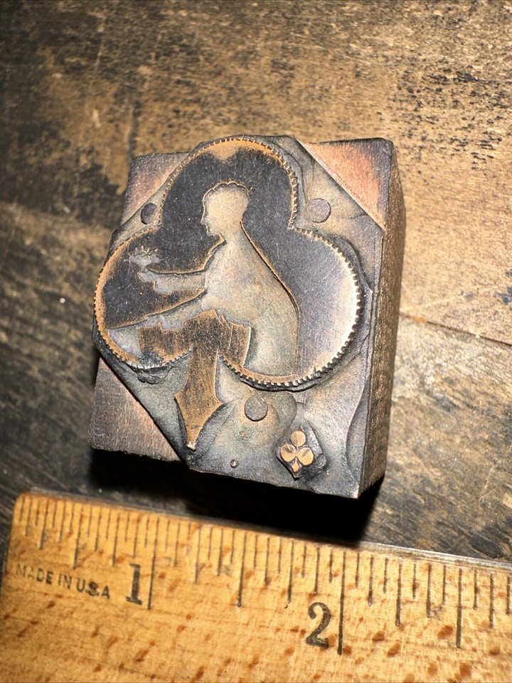 Printing Block “ Three Leaf Clovers “ Woman Inside. Copper Face | eBay UK