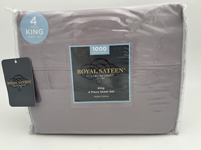 Royal Sateen Luxury 4 Piece Sheet Set Alpha Cotton 1000 TC Size King ...