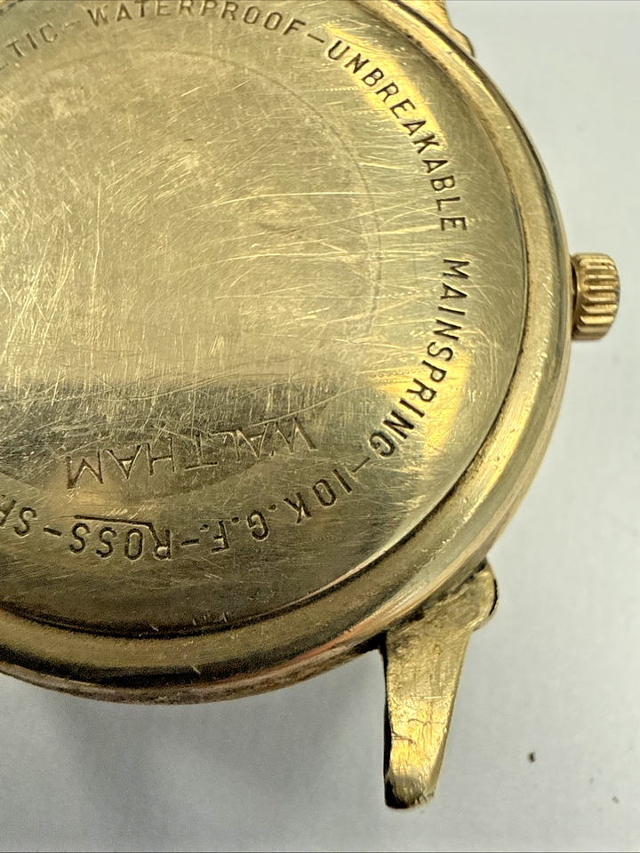 Vintage Rare Waltham 100 Self Winding 100 Jewels 10 K GF Case W/Red ...