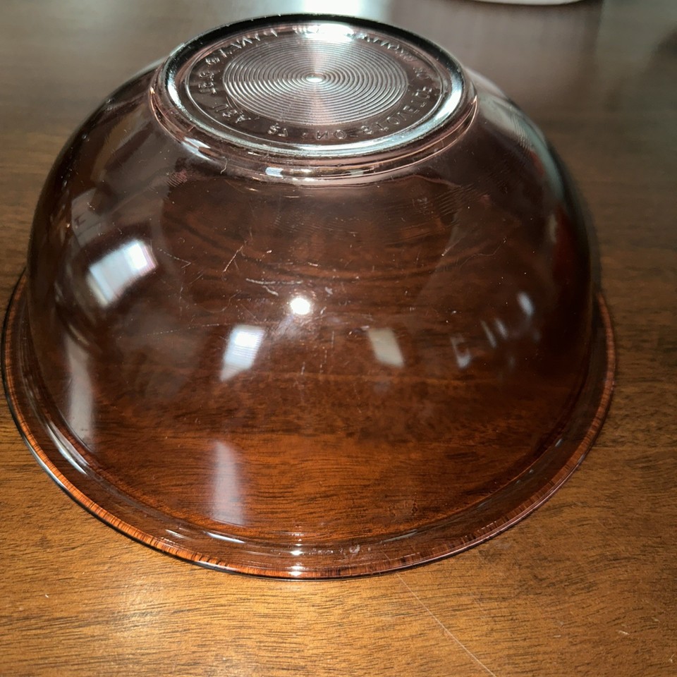 Cranberry Glass Pyrex Rimmed Mixing/ Nesting Bowl #325 2.5 Liters 10 ...