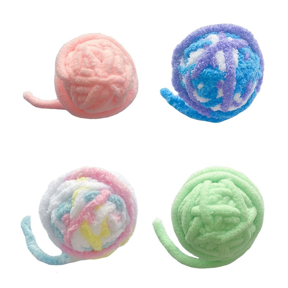 Cat Yarn Ball Toy Fun Interactive Bite Resistance Woolen Yarn Cat Ball ...