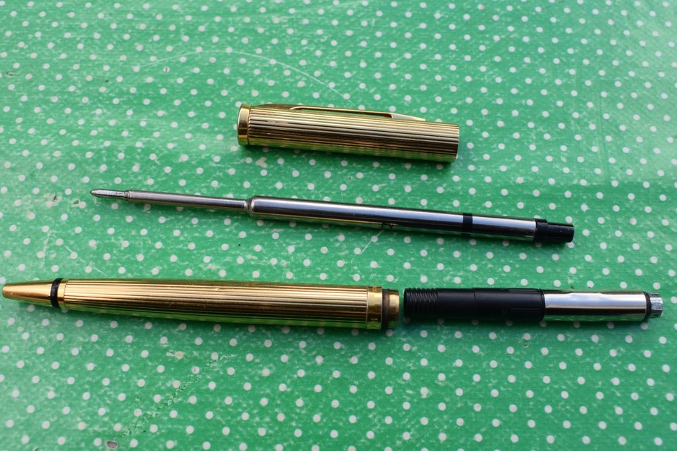 WATERMAN gold Pen Set - Fountain Pen with 18k 750 nib PARIS + Biro Pen | eBay UK