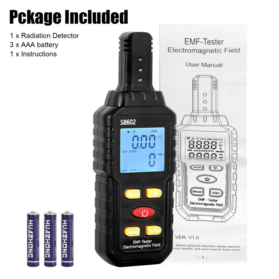 Digital EMF Meter Electromagnetic Field Radiation Detector LCD Geiger ...