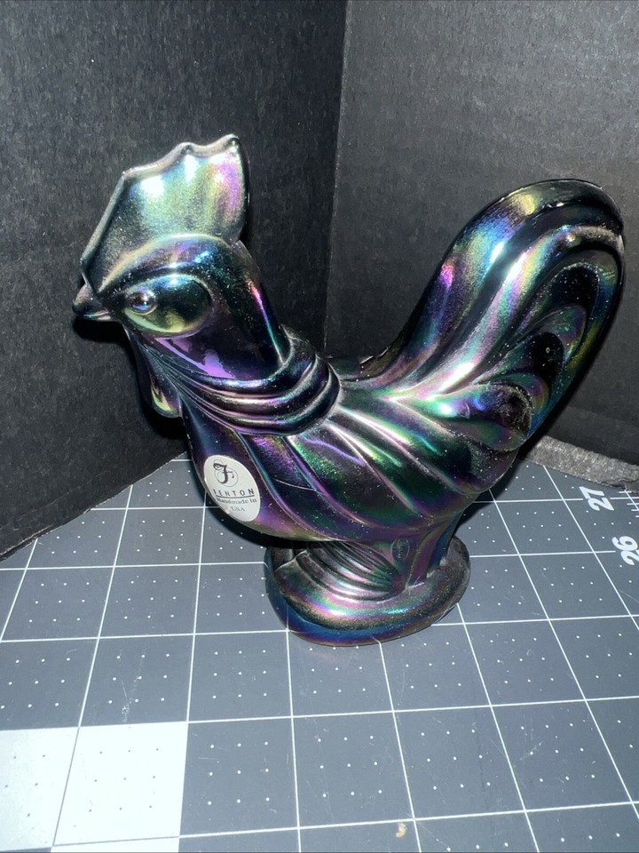 Fenton ROOSTER Carnival Glass Figurine Large 5” | eBay
