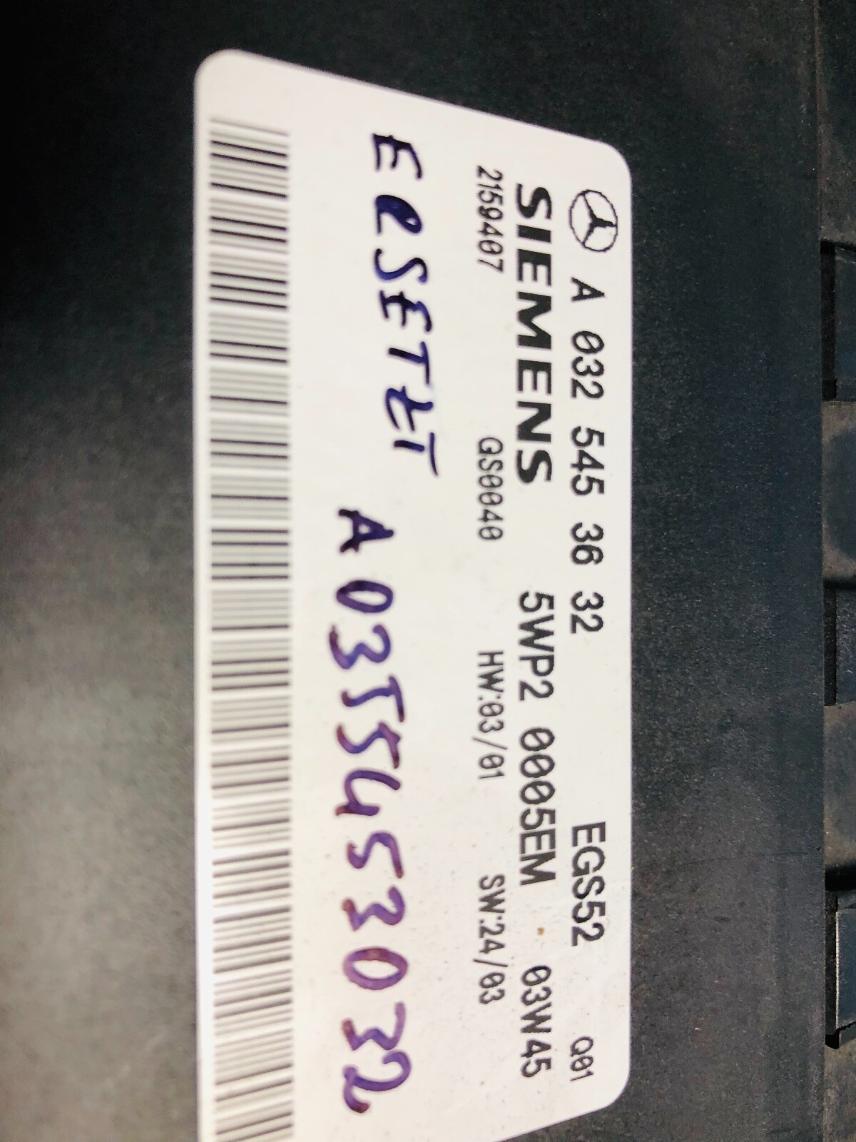 Orig Mercedes Getriebesteuergerät W203 S203 C Klasse A0325453632 ...