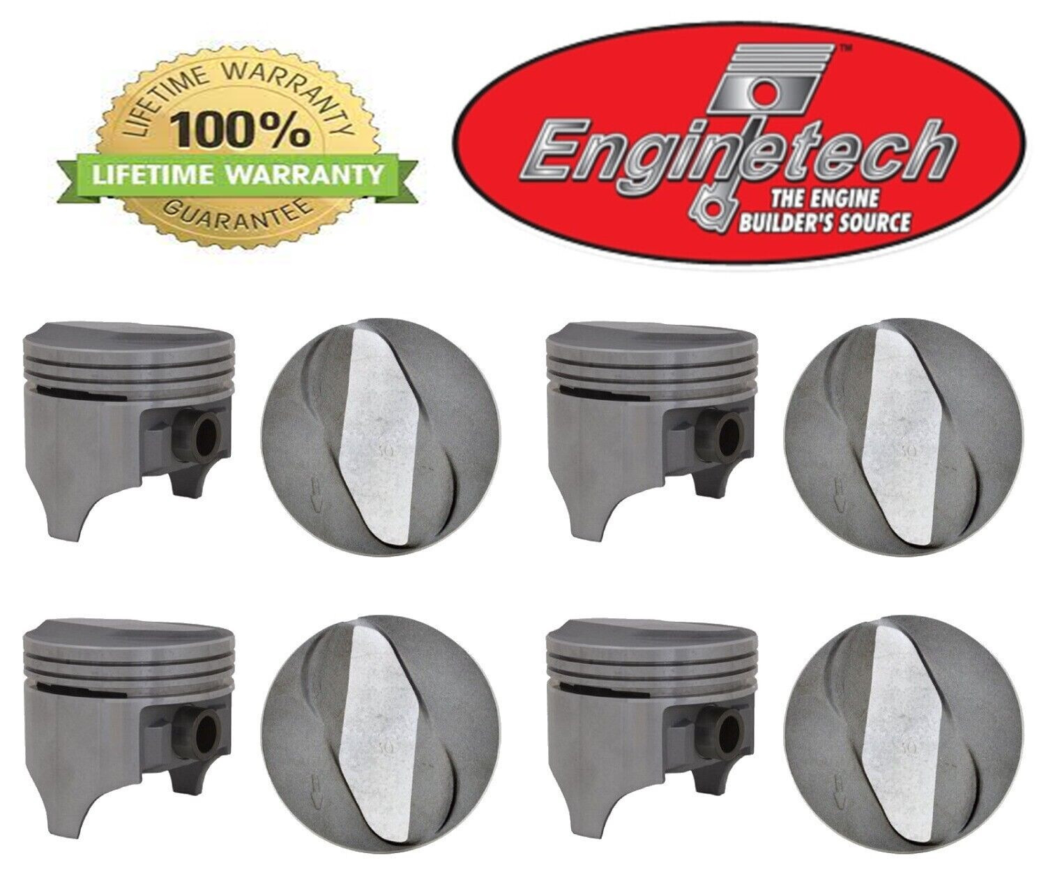 Chevy Chevrolet 396 Big Block BBC Pop up Dome Enginetech Pistons (8 ...