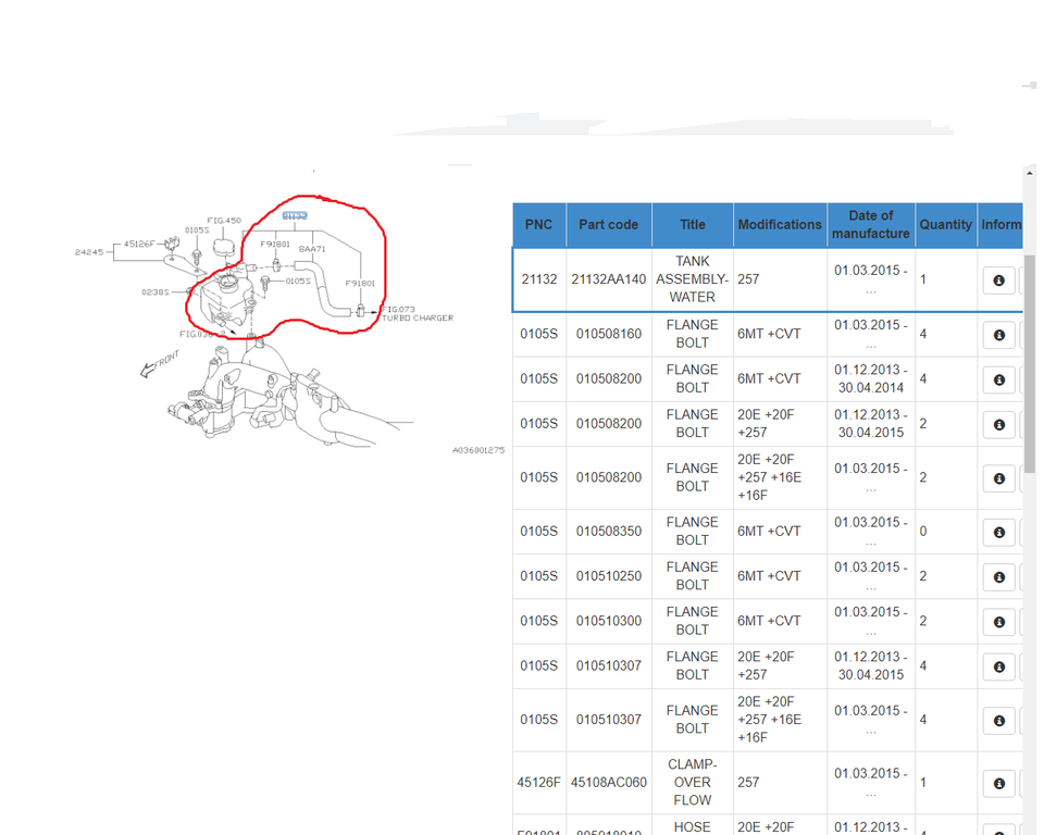 HEADER TANK 21132AA131 FITS SUBARU IMPREZA WRX STI 2001-2007 WRX & STI ...