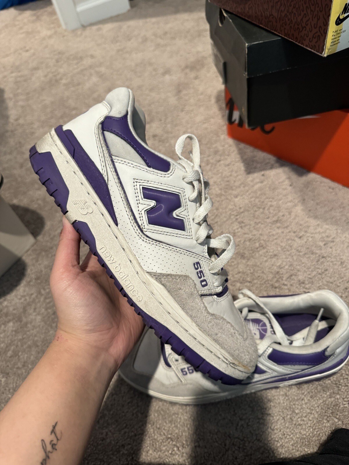 Size 10 - New Balance 550 White Purple 2021 - BB550WR1 Court Purple ...