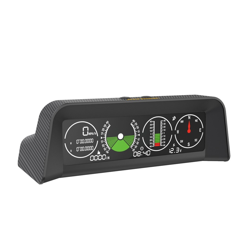 Car GPS Inclinometer Slope Meter Speedometer Compass Tilt Pitch Angle ...