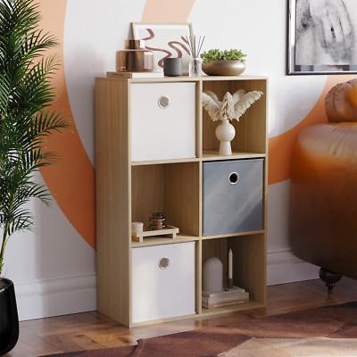 SALE 2x3 Cube Storage Unit Book Display Shelf Cabinet Furniture Oak ...