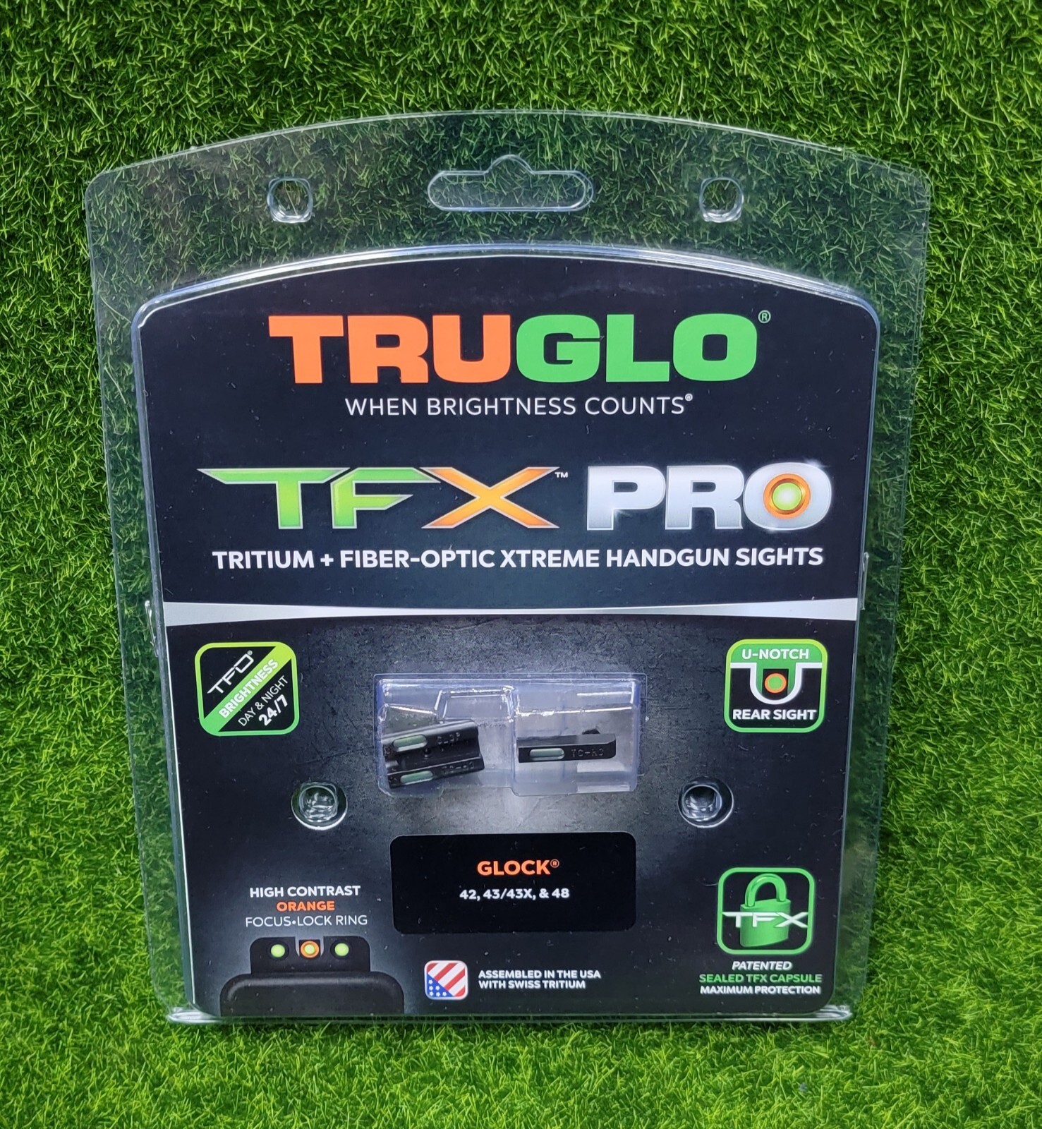 TruGlo TFX Pro Night Sight Glock 42 43 43X 48 Tritium/Fiber Optic ...