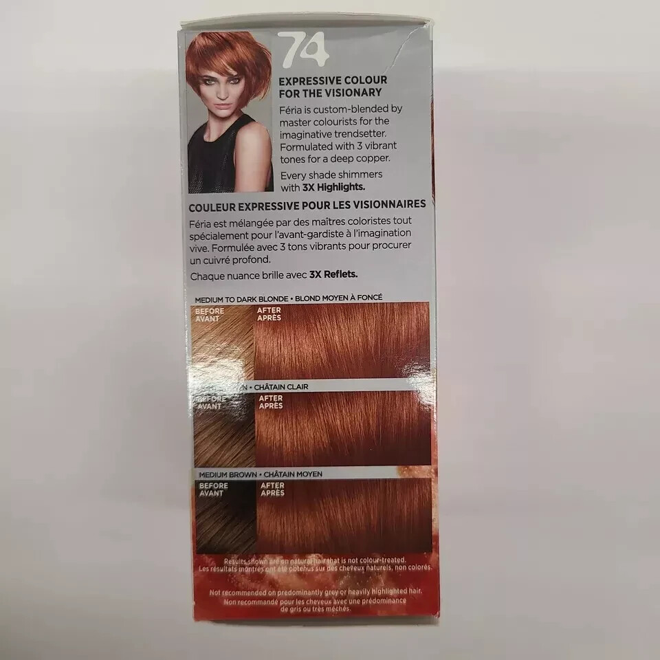 L’oreal Paris Feria Deep Copper Blonde 74 3x Highlights Hair Color | eBay