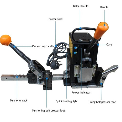 Baler Portable Electric Fusion Hot Melt Baler Semi-automatic Strapping ...