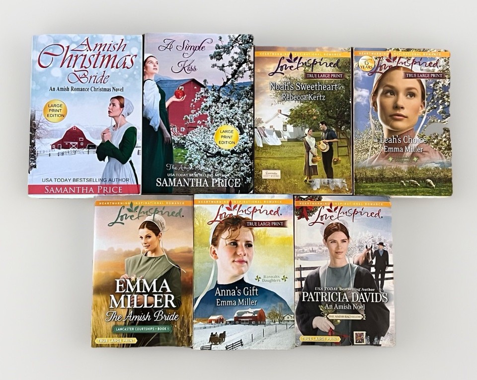 True Large Print Amish Romance Book Lot Harlequin Love Inspired ...
