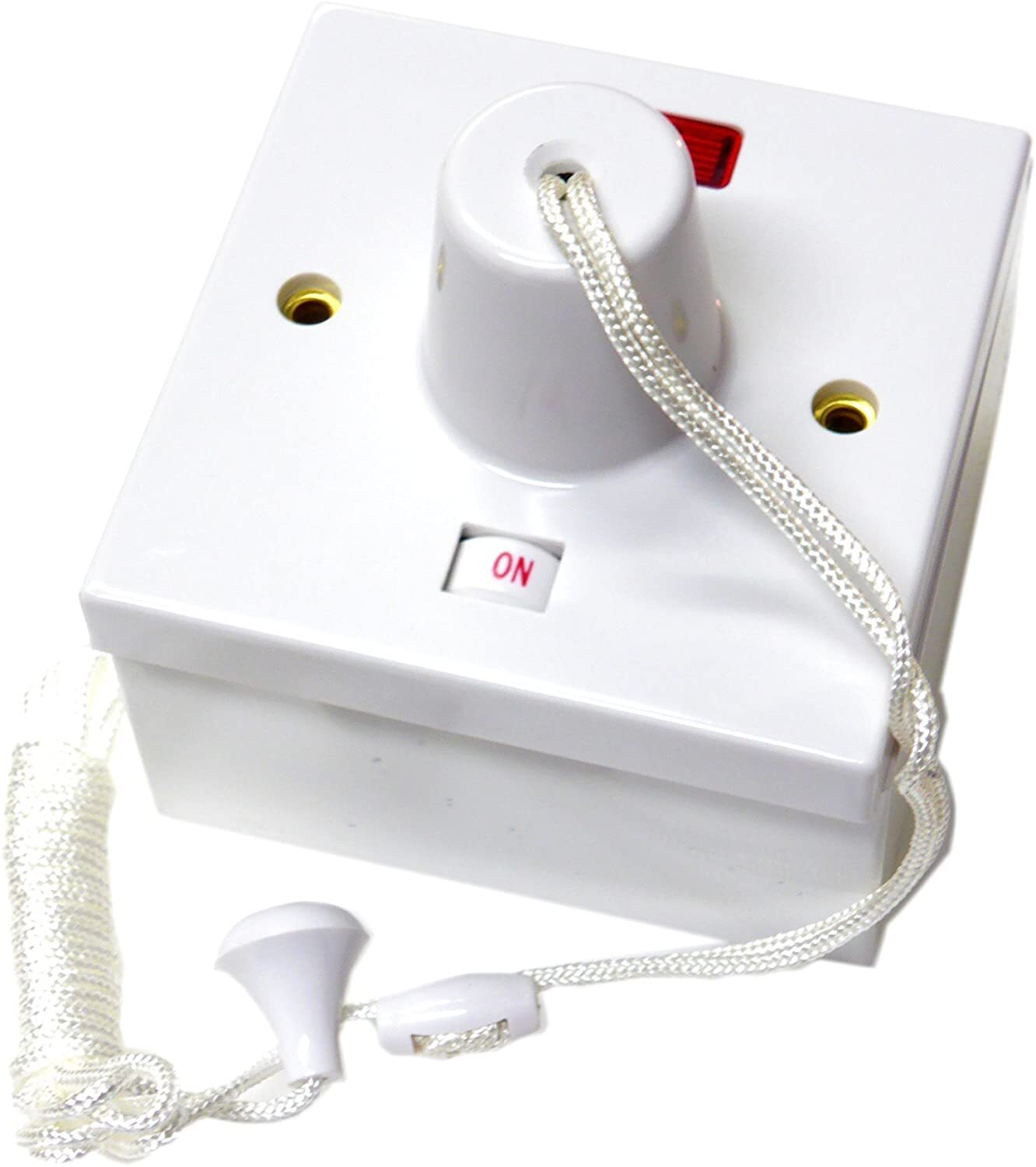 Shower Pull Cord 45A Ceiling Switch and Neon White with 47mm Back Box | eBay UK