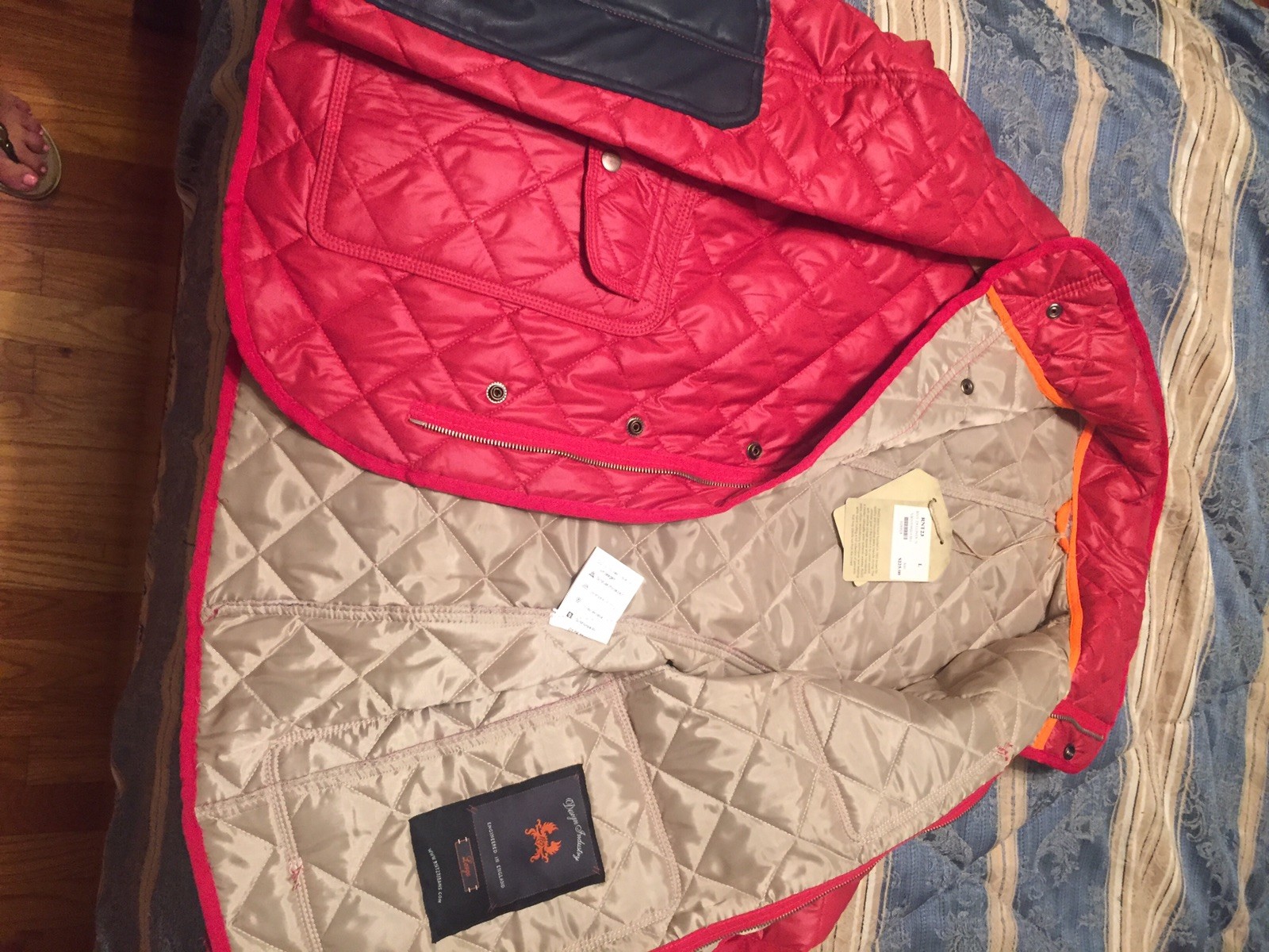 MENS BRAND NEW JACKET RNT-23 RED NAVY BLUE COAT SIZE LARGE | eBay