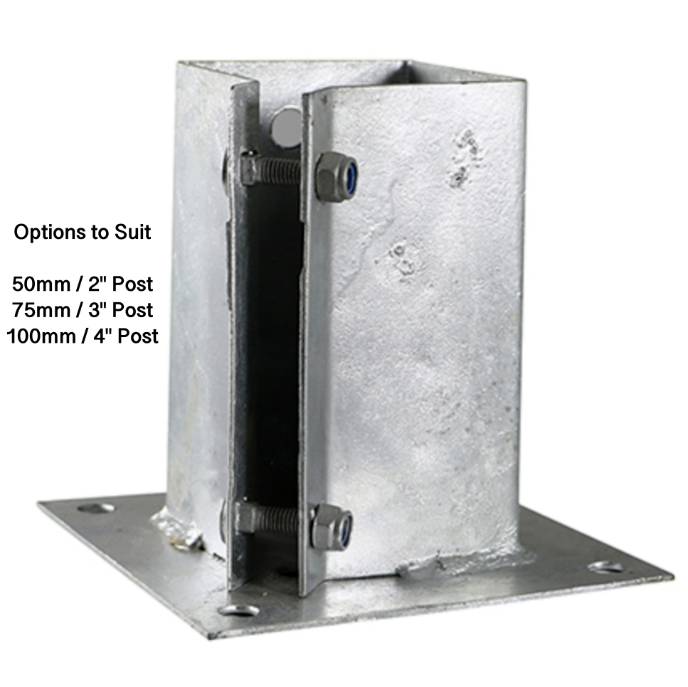 Fence Post Spike Shoe Brackets Bolt Down 50mm 75mm 100mm DECKING Post ...