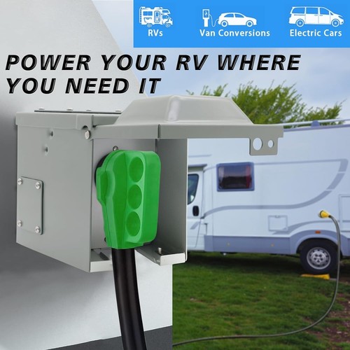 30Amp RV Lockable Power Outlet Box Outdoor Camper RV Receptacle Box 125 ...