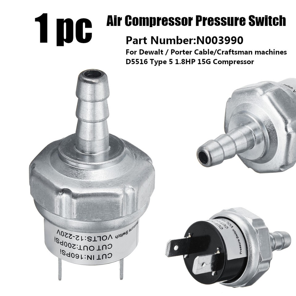Air Compressor N003990 For DeWalt Micro Pressure Switch D55168 Type 5 ...