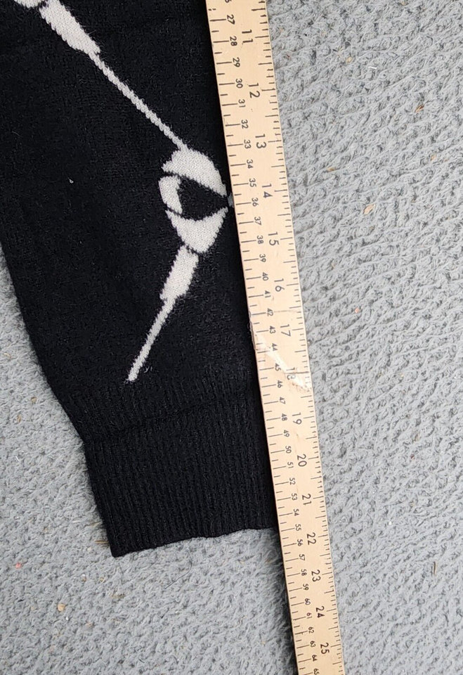 Aqua Cashmere Intarsia Ribbed Knit Pullover Sweater Women's XS Black ...