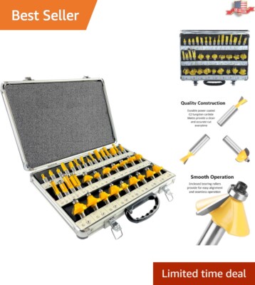 35-Piece Tungsten Carbide Router Bits Set with Sealed Bearings in ...