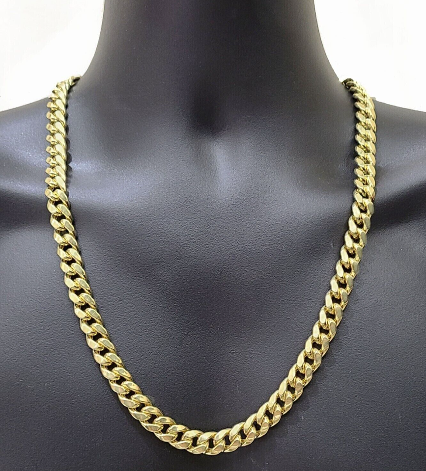 Real 14k Gold Chain 28 Inch Miami Cuban Link Necklace 9mm Strong Men's ...