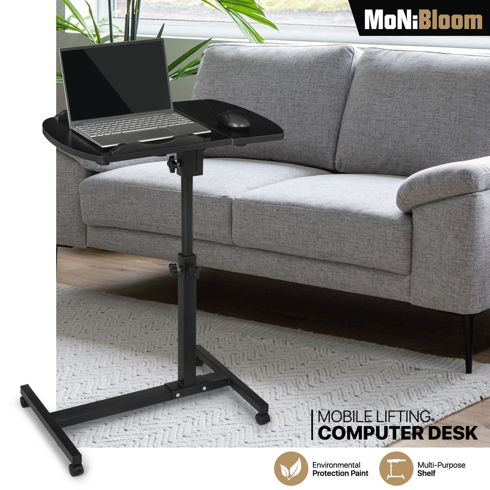 [ROLLING SWIVEL LAPTOP DESK]Stand Up Workstation Adjustable Height ...