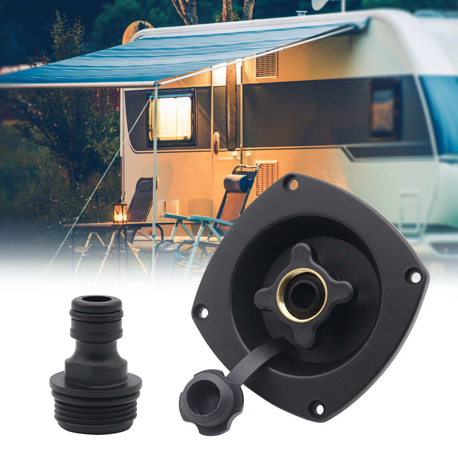 Mains Water Inlet With Pressure Regulator Filler Entry For Caravan RV ...