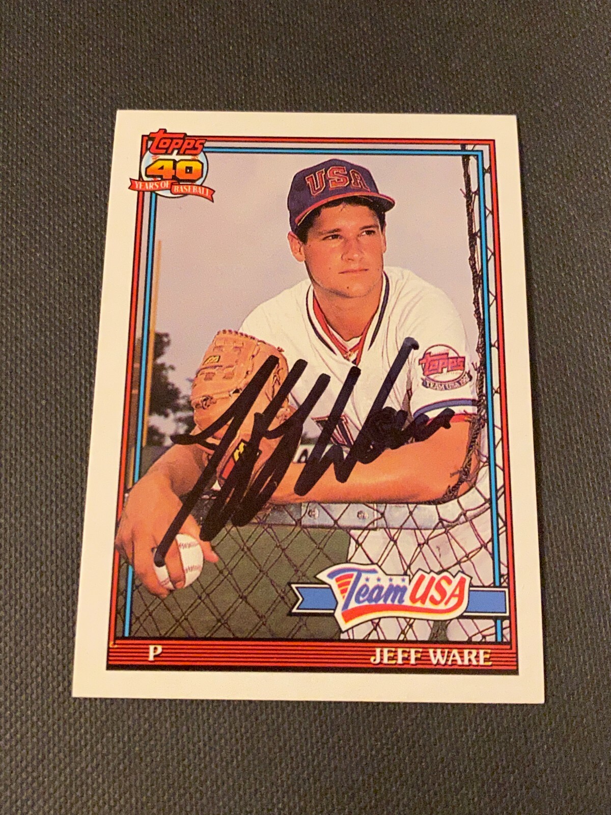 Jeff Ware Signed 1991 Topps Traded Card Auto USA Baseball Autograph COA ...