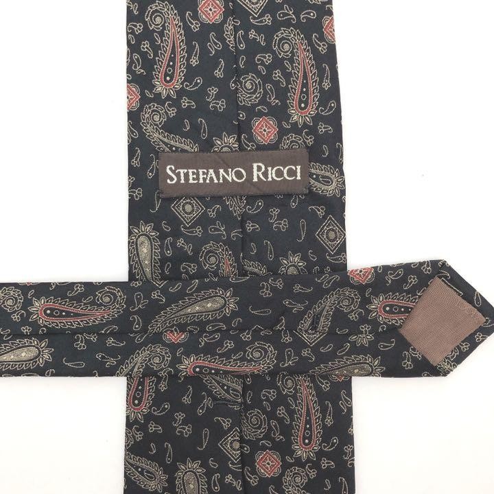 Stefano Ricci Firenze Tie 100% Silk Gold Paisley Blade Width 8.4cm Made ...