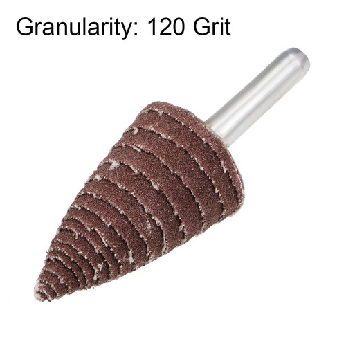 25mm Cone Shape Abrasive Flap Wheel 1/4" Shank for Deburring 120 Grit 5 ...