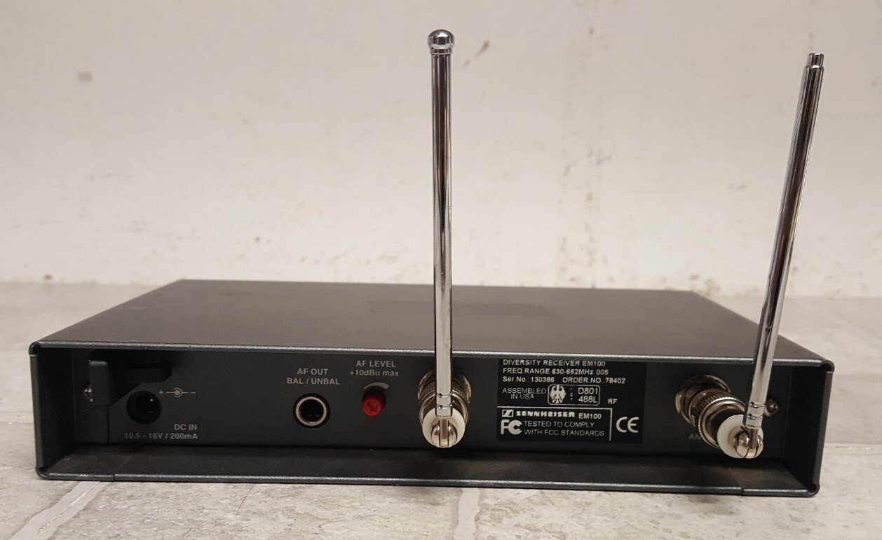 Sennheiser EW100 EM100 Diversity Wireless Receiver 630-662 MHz NO POWER ...