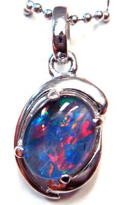 Christmas Lady Gift Opal Jewellery STERLING SILVER TRIPLET OPAL PENDANT ...