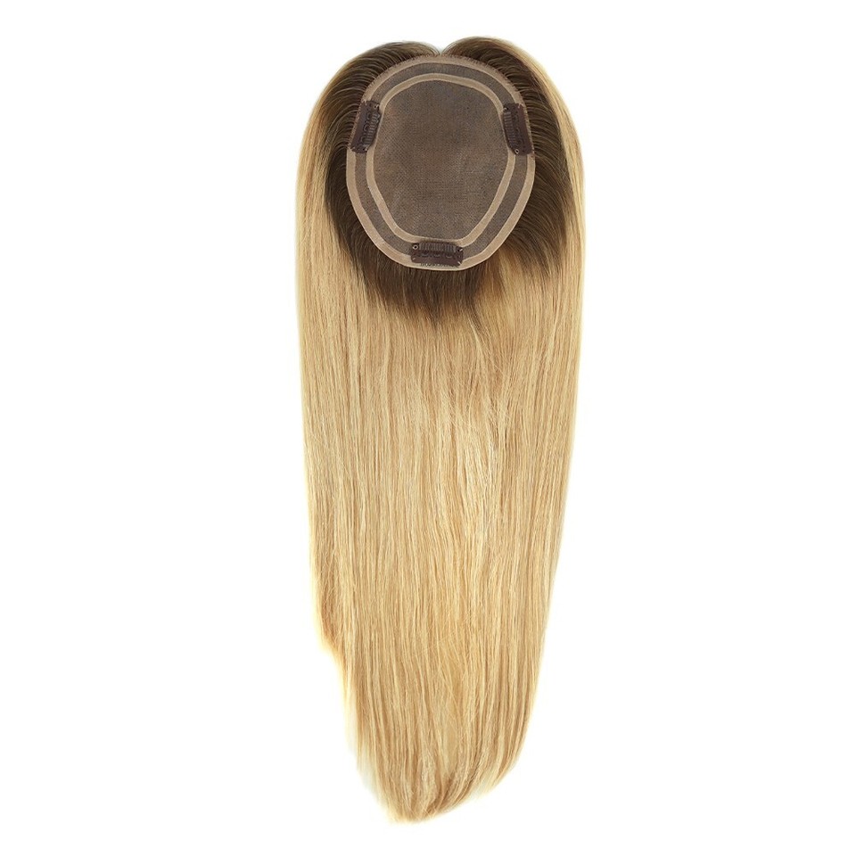 Women Topper Human Hair Fine Mono Top Pieces Human Remy Hair Straight ...