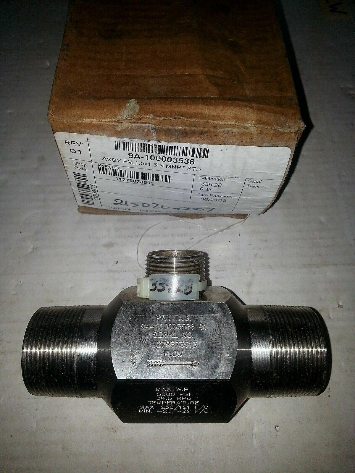 CAMERON FLOW METER 1.5X1.5 MNPT 9A-100003536 15STA15206 | eBay