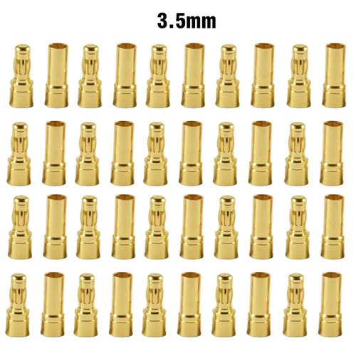 40pcs 3.5mm Gold Bullet Banana Connector Plug for ESC Brushless Motor RC Battery | eBay