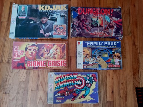 VINTAGE BOARD GAME LOT KOJAK DUNGEONS AND DRAGONS BIONIC MAN CAPTAIN ...