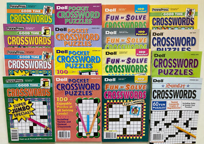 Lot of 2 Dell Penny Press Crossword Puzzle Books ALL SOLVING LEVELS ...