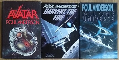 Poul Anderson Lot of 3 - The Avatar, Harvest The Fire, All One Universe ...