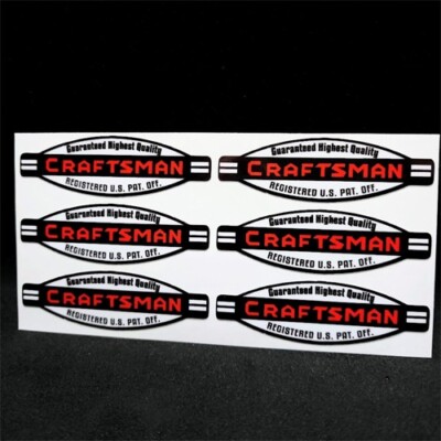 2 7/8" CRAFTSMAN TOOLS x 6 Vintage Style DECALS, Vinyl STICKER | eBay