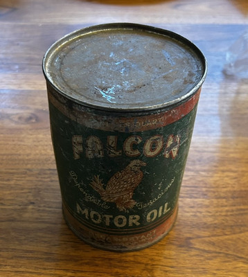 Vtg Falcon Motor Oil Can Quart Empty Oscar Bryand Hollis, Oklahoma | eBay