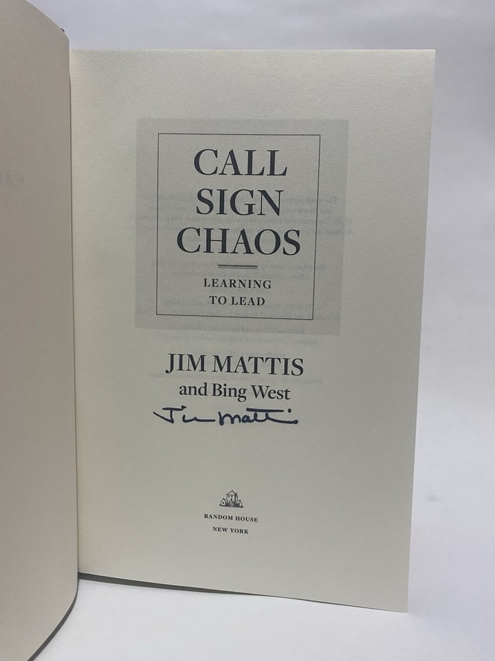 Call Sign Chaos Signed Hardcover Book By Jim “MadDog” Mattis First ...