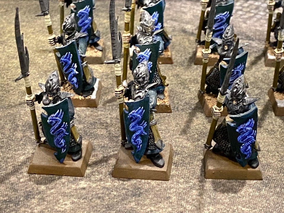 Dark Elf Warriors with Spears Dreadspears Elves Painted Warhammer ...