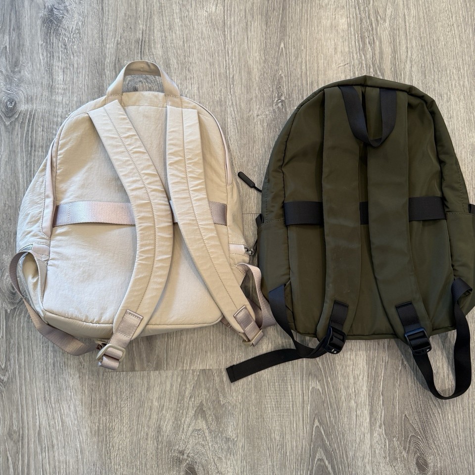 Lot Of 2 Lululemon Mini Backpacks Book Bags - Beige Green Neutral ...