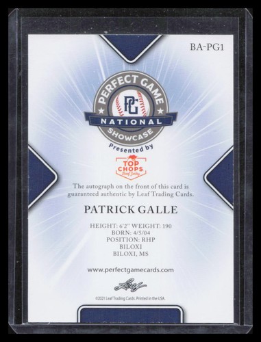 2021 Leaf Perfect Game National Showcase - Autographs Green #BA-PG1 ...