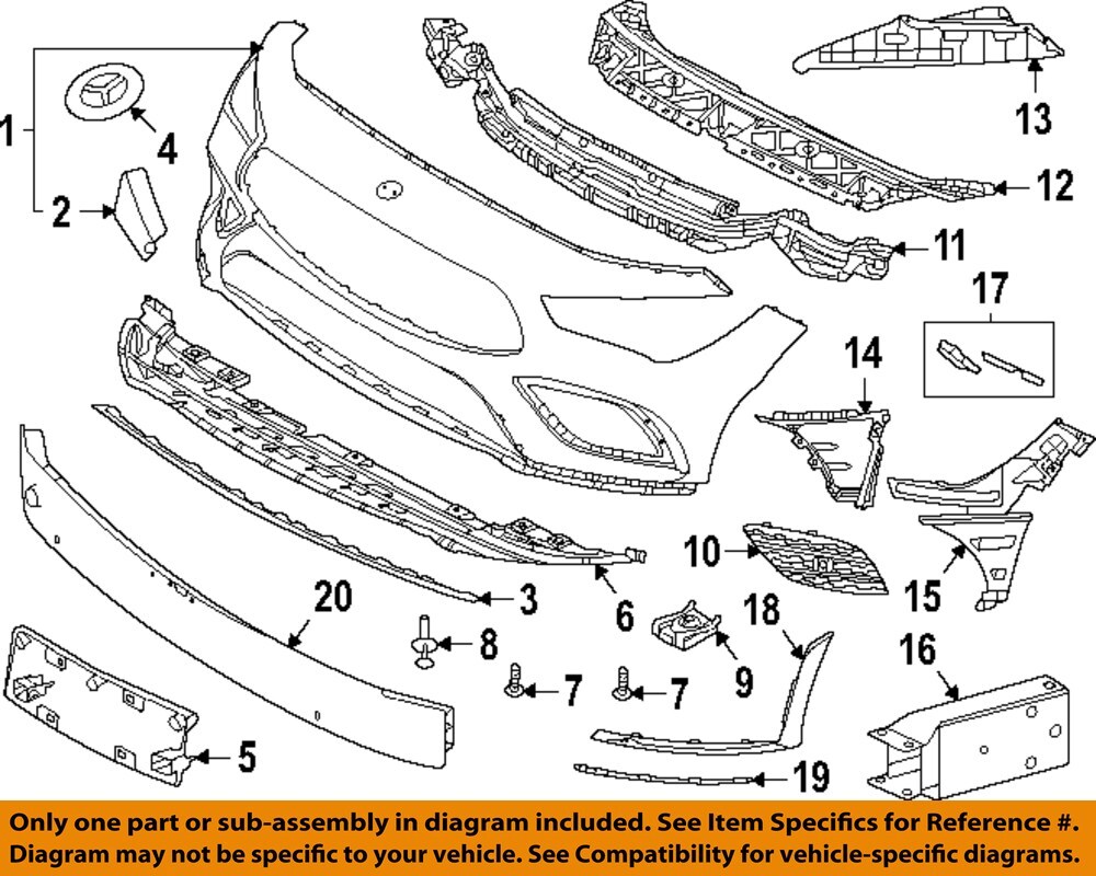MERCEDES OEM 20-23 CLA250 Bumper Components-Under Cover 1188854102 | eBay