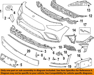 MERCEDES OEM 20-23 CLA250 Bumper Components-Under Cover 1188854102 | eBay