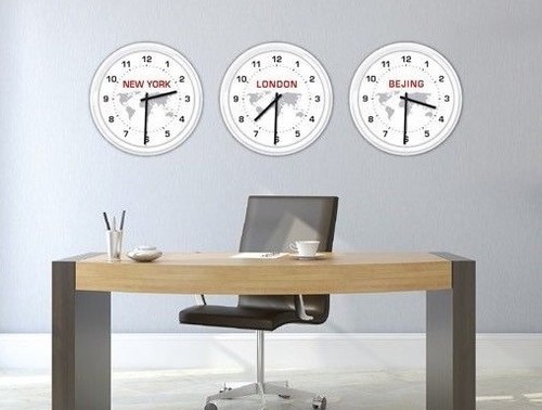 CUSTOM WORLD WALL CLOCK - Hotel Motel Office Business Reception Desk ...