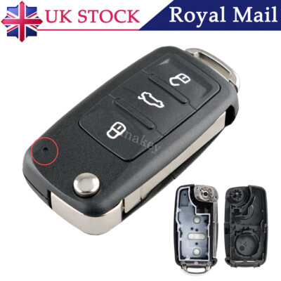 For Skoda Fabia Roomster Rapid Superb Citigo 3 Button Flip Key Fob ...