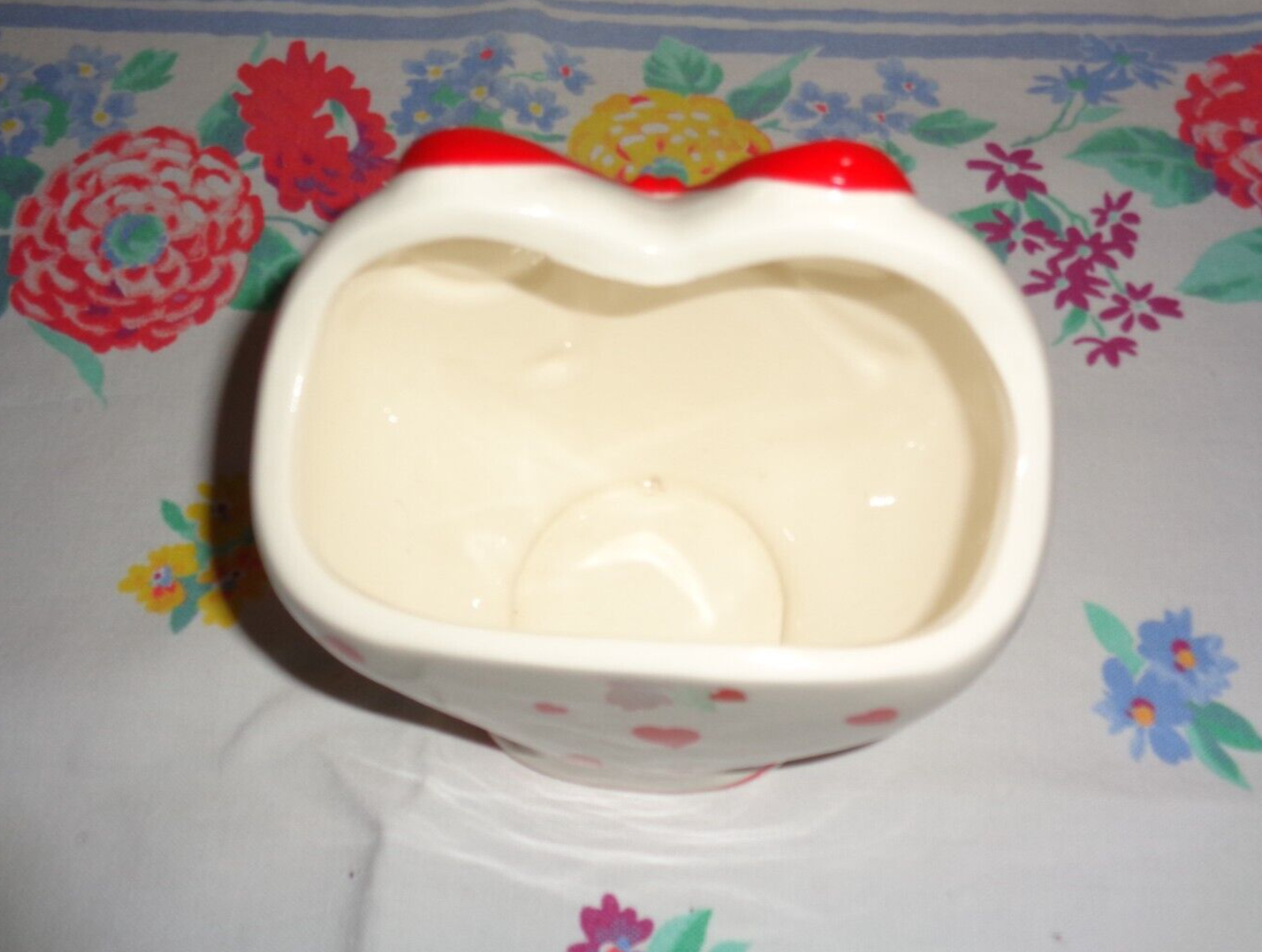 VINTAGE LEFTON VALENTINE VASE I LOVE YOU HEART SHAPE RED BOW FOIL LABEL ...